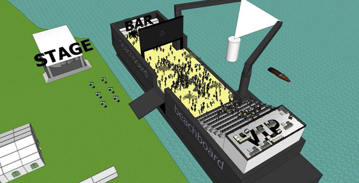 Barge Espa to become a floating beach and events area for the summer